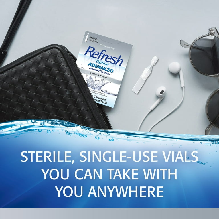 Refresh Optive Advanced Lubricant Eye Drops- 30 Single Use Containers