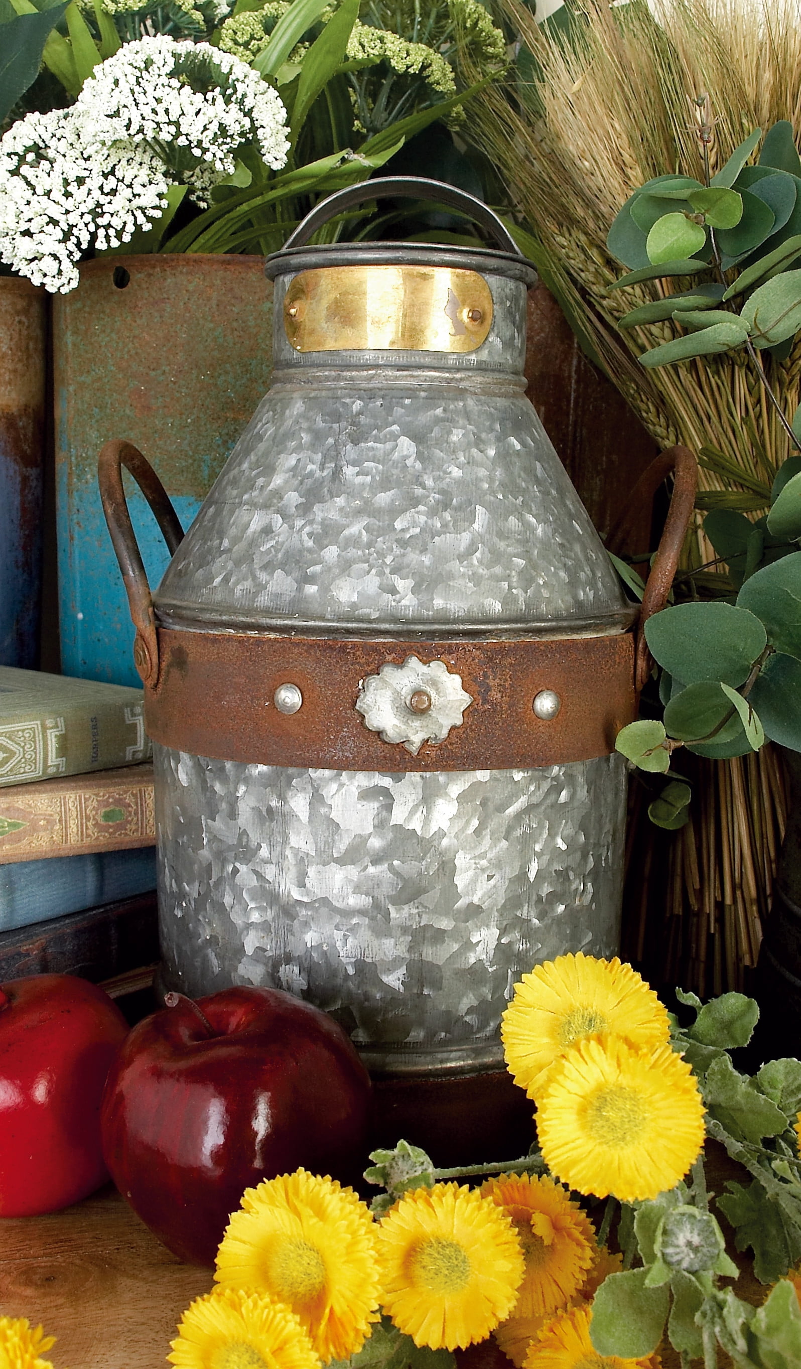 DecMode 13"H, 7"W Metal Farmhouse Decorative Jar, Grey, 1 - Piece ...
