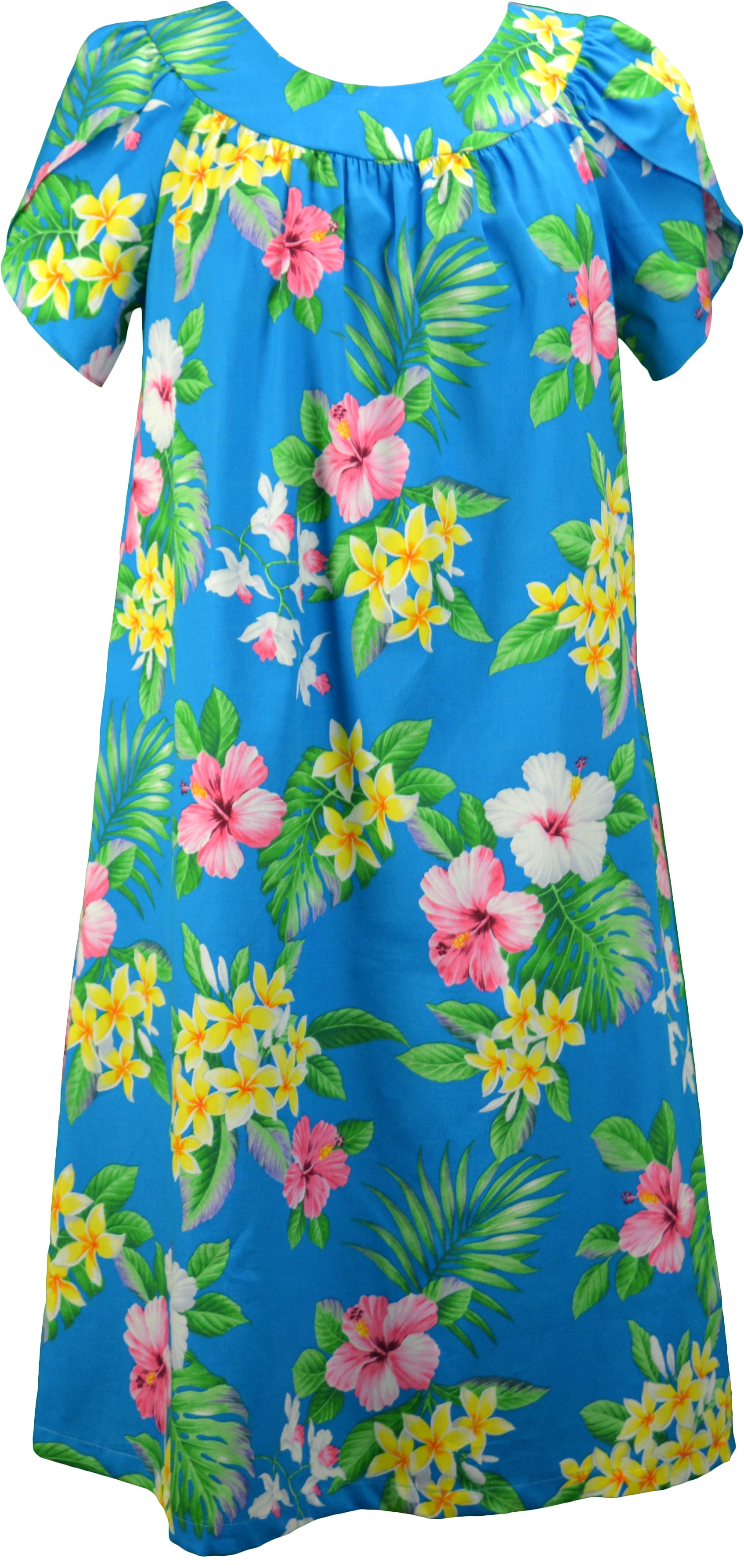 RJC - RJC Women's Hibiscus Plumeria Orchid Muumuu Dress, Blue, 2X Plus ...