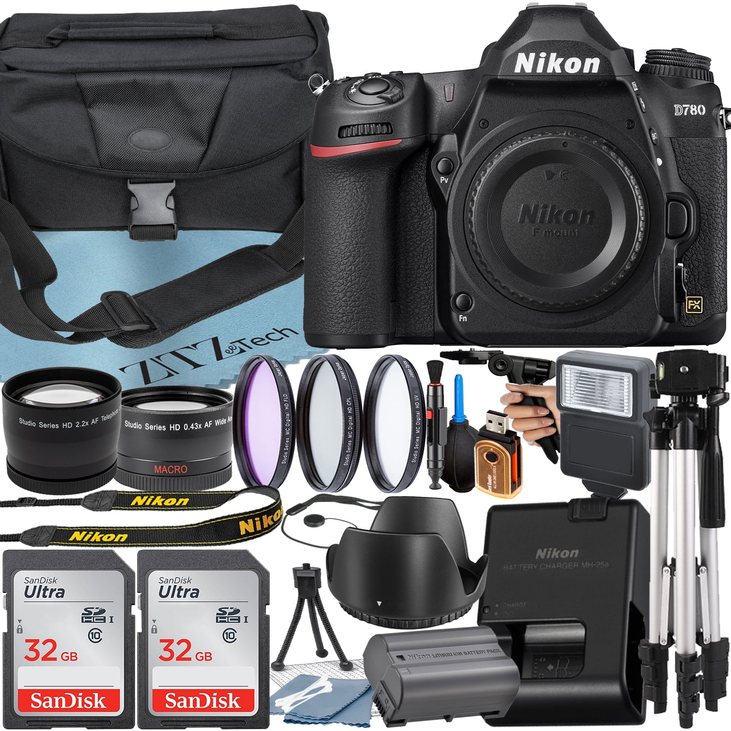 Nikon D780 DSLR Camera (Body Only) with 24.5MP CMOS Sensor + SanDisk ...