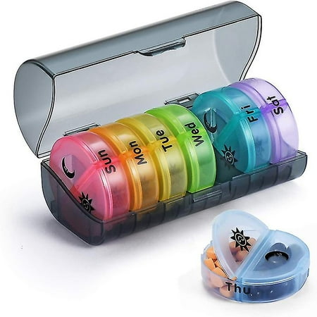 Daily Pill Organizer,weekly Am-pm Pill Box,7 Day Pill Boxes Medicine ...