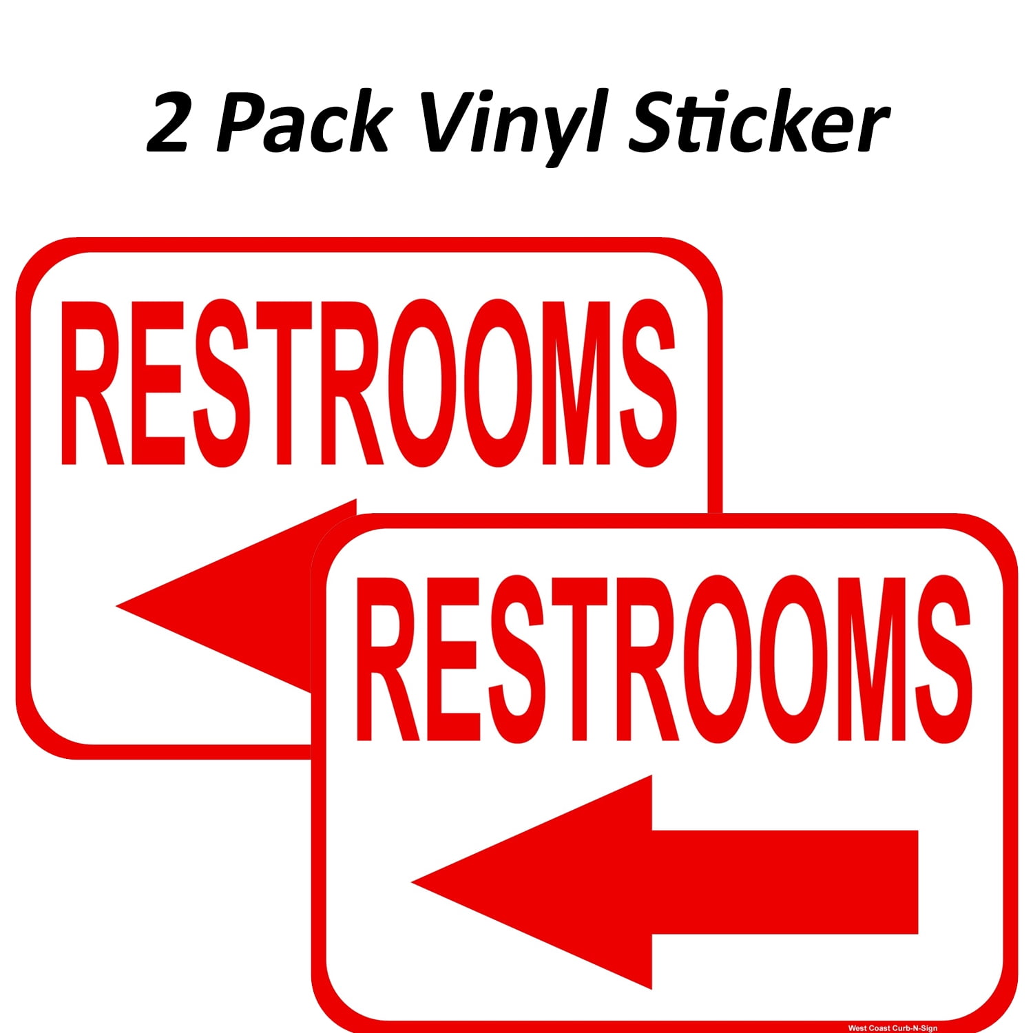2 Pack Restroom Left Sign Stickers for Hotels, Office, Home, Public ...