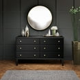 Prepac Lux Dresser, Black Dresser for Bedroom, Chest of Drawers with 6 ...