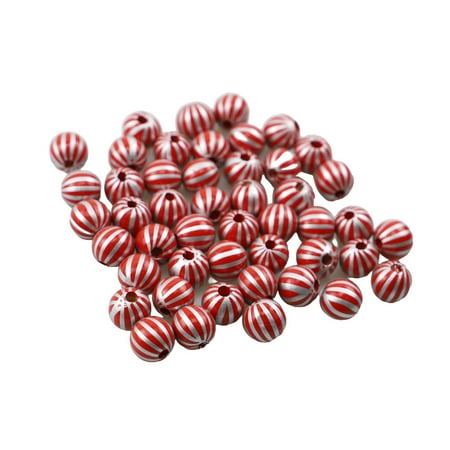 tssuouriy 100 Pieces Wood Spacer Bead Set Stripe-Pattern Party ...