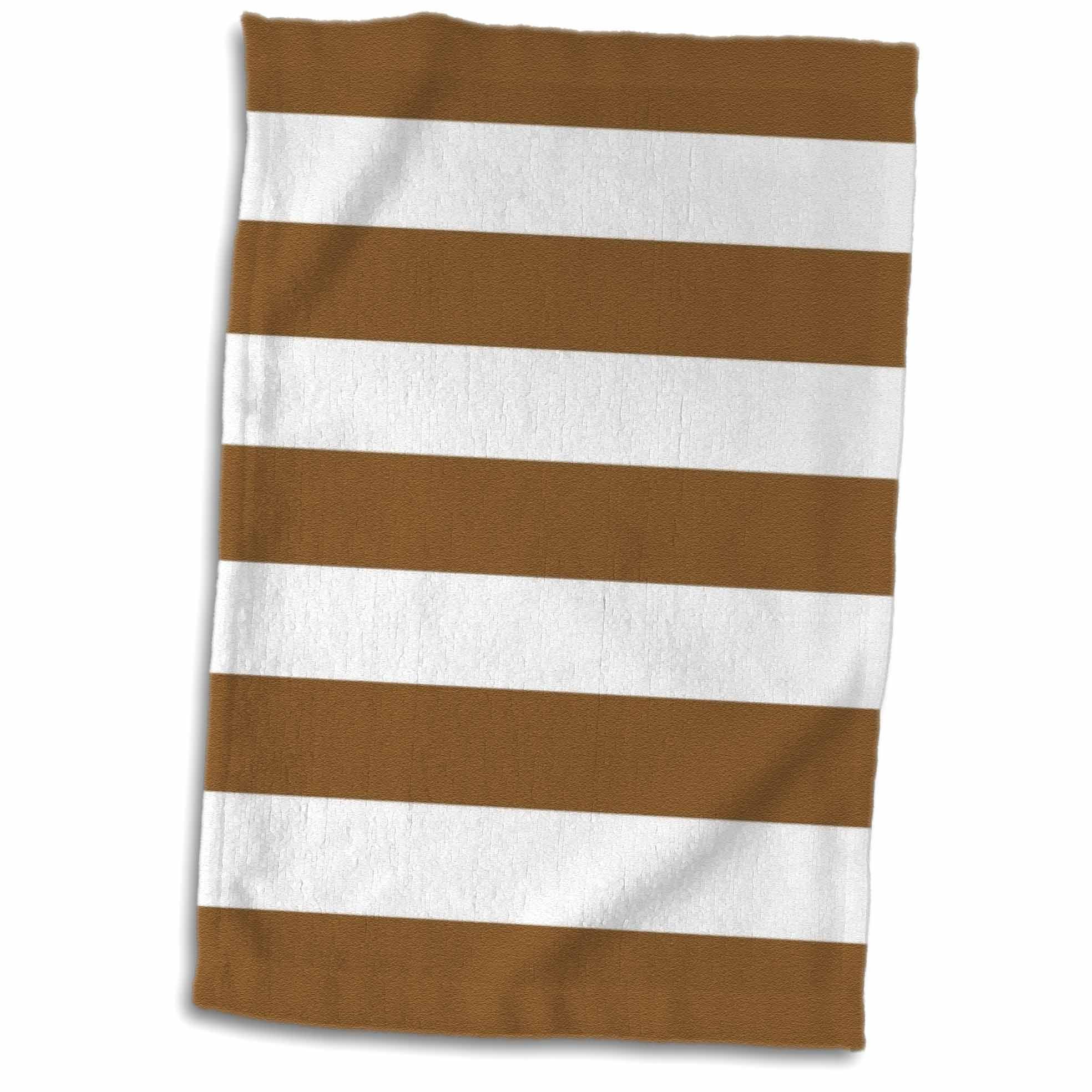 3dRose Brown and White Stripes Pattern - horizontal striped stripy ...