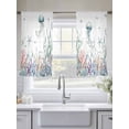 Marine Life Sheer Curtains 2 Panels Set Jellyfish Starfish Shell Corals ...