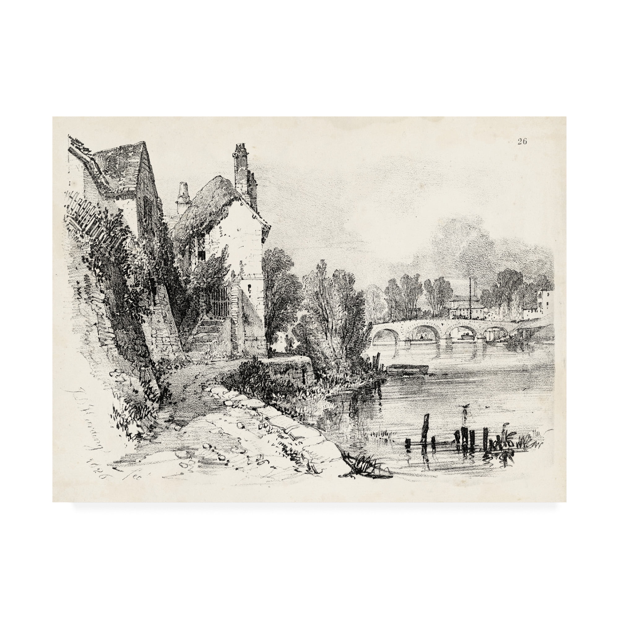 Trademark Fine Art 'Idyllic Landscape II' Canvas Art by J.D. Harding ...