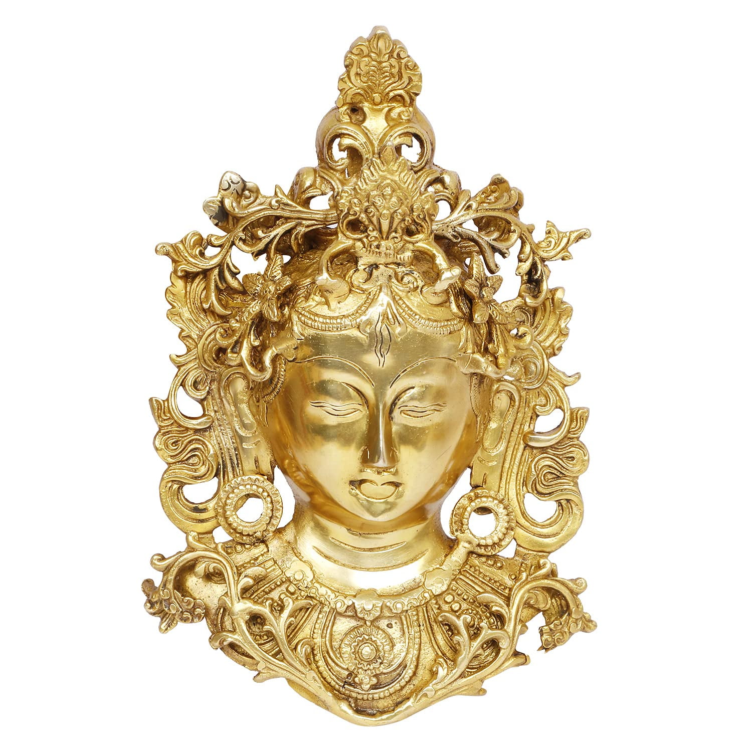 Brass World Brass Tara Face Tibetan Buddha Idol Deity Mask Wall Hanging ...