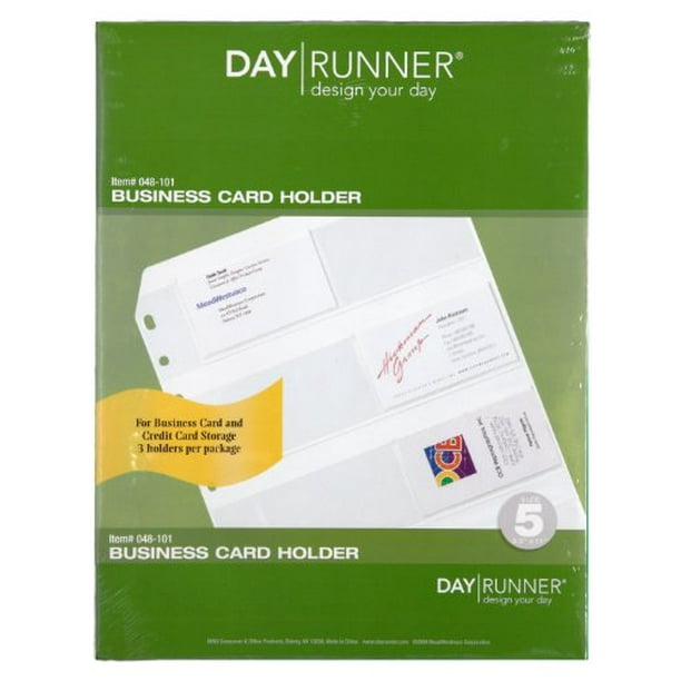 Day Runner Top-Loading Business Card Holder, 8.5 x 11 Inches (048-101 ...