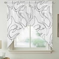 Abstract Sharks Swag Curtain Valance for Window 2 Panels Black Line ...
