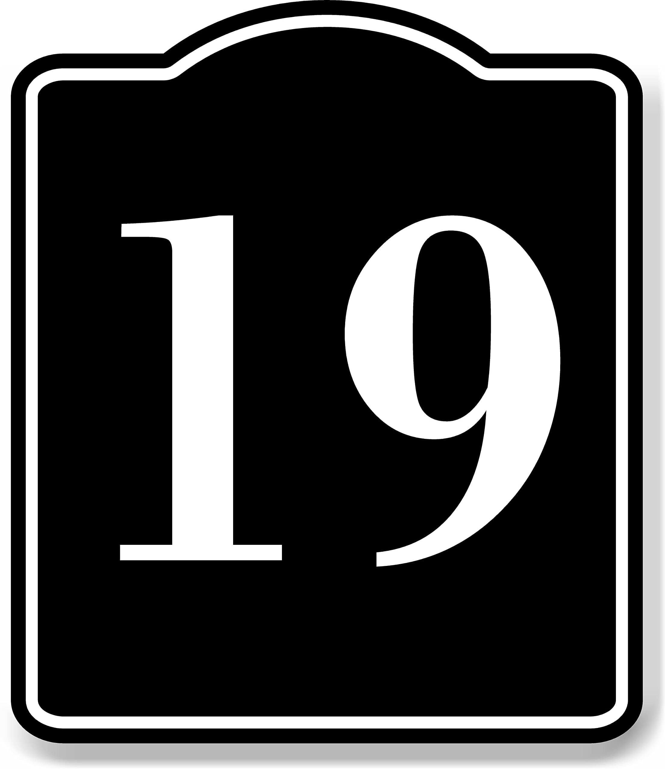 19 Bay Garage Door Plate Field Lane Gate Number BLACK Aluminum ...