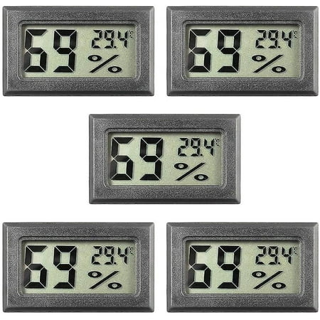 5-Pack Mini Hygrometer Small Digital Thermometer Hygrometer LCD Display ...