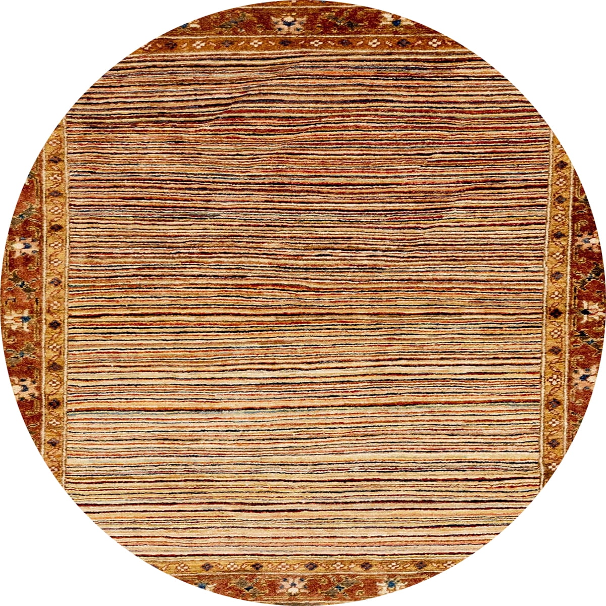 Ahgly Company Indoor Round Abstract Orange Abstract Area Rugs, 3' Round ...