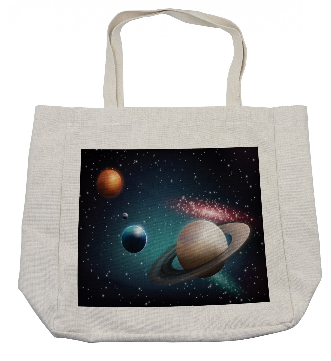 Space Shopping Bag, Digitally Generated Planets Silhouettes Realistic ...