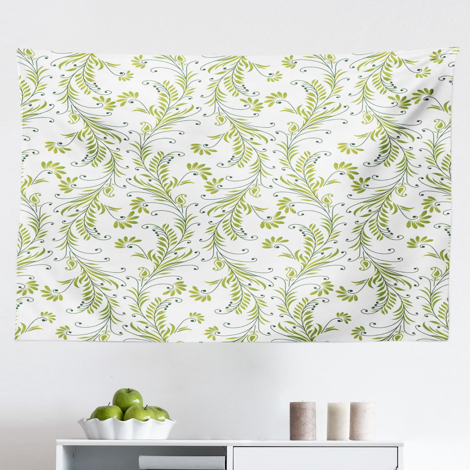 Flower Tapestry, Classy Spring Floral Narcissus Branch Pattern with ...