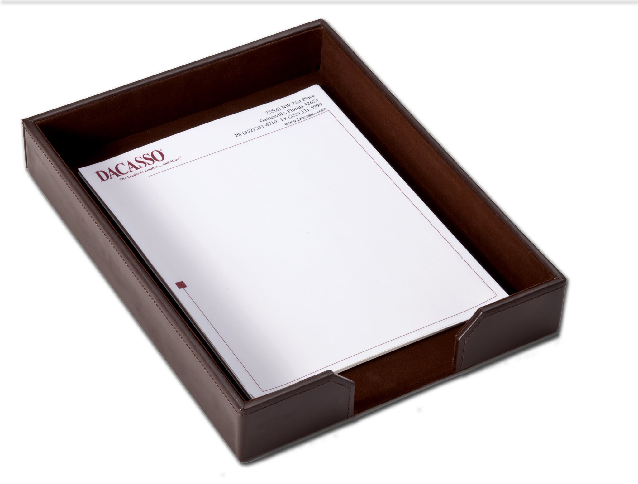 Dark Brown Bonded Leather Letter Tray - Walmart.com