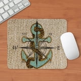 CafePress - Nautical Map Vintage Anchor Pattern Mousepad - Non-slip ...