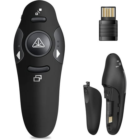 Wireless Presenter Presentation Clicker with Red Laser Pointer, 2.4GHz ...