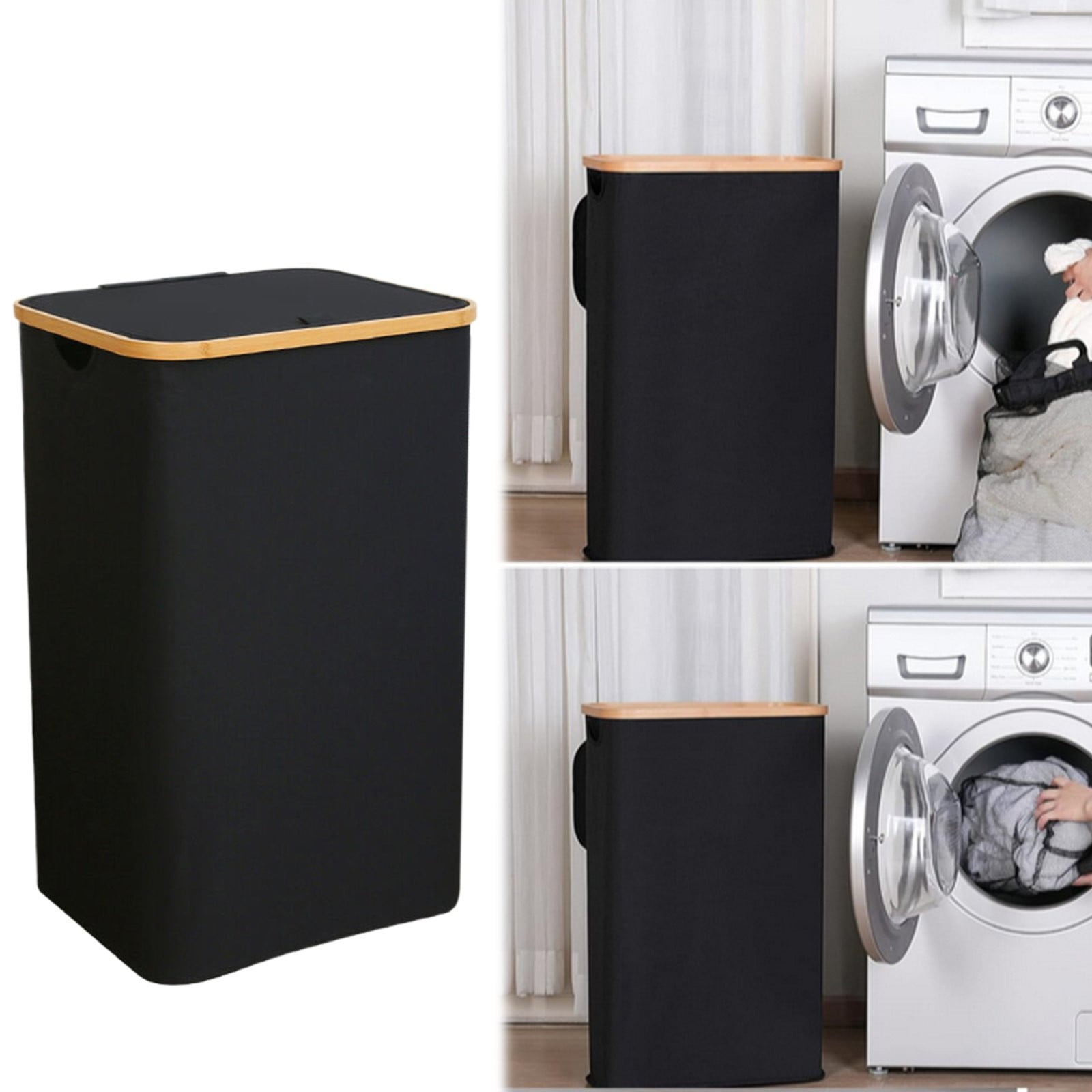 Ceimmolca Vilavideca Easyday Laundry Hamper With Lid Clothes Hamper With Removable Laundry Bag And Handles Foldable Laundry Basket For Laundry Room Ba