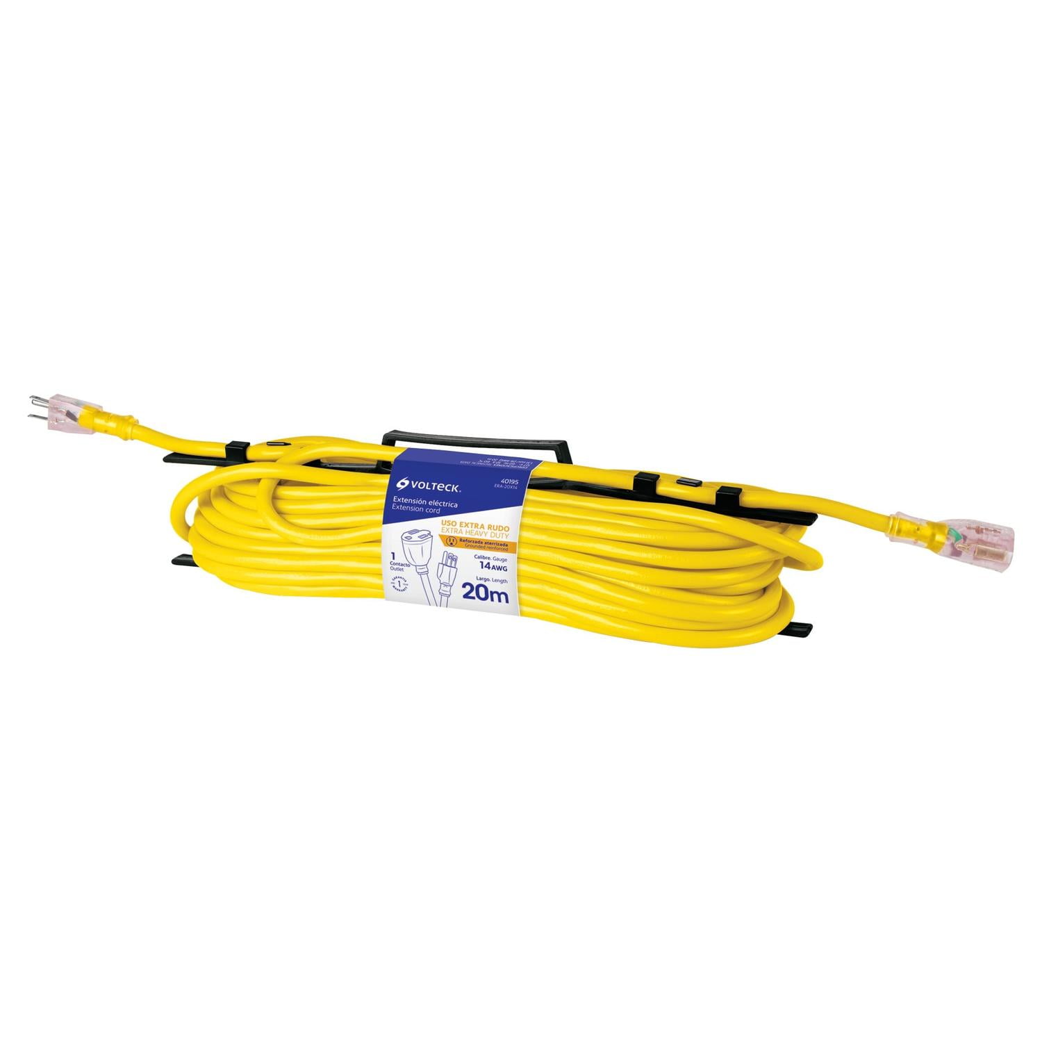 Extensión Reforzada Volteck 20 m Calibre 14 Aterrizada ERA-20X14 ...