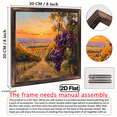 2D Flat, Rustic French Vineyard Landscape Wall Art - 8x8 Inch Framed ...