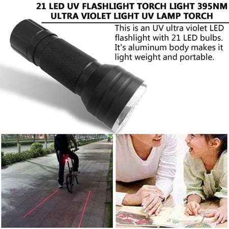 OUTAD 21 LED UV Flashlight Torch Light 395nm Ultra Violet Light UV Lamp ...