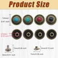 40 Pcs Imitation Turquoise Buttons, Round Metal Conchos, Screw Back ...