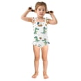Alligator Boat Pattern Girls' One-Piece Swimsuit Bowknot Tie Shoulder ...
