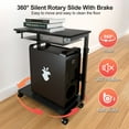 3 Tier Mobile PC Tower Stand, Adjustable Height, Under Desk Mounting ...