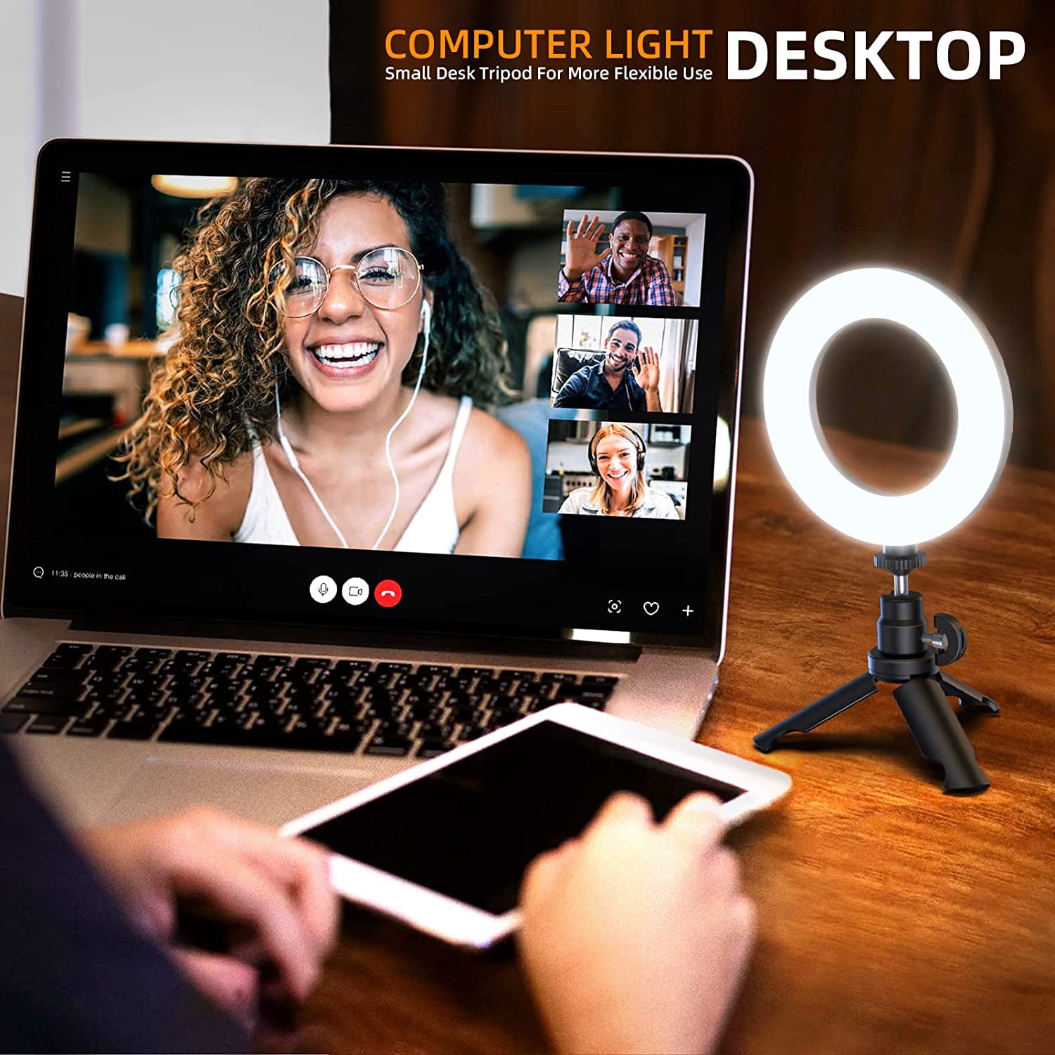Ring Light for Computer Video Conference Lighting Laptop Ring Light with Clip and Tripod for Zoom Meeting Video Calls Walmart