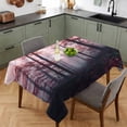 Autumn Mist Tree Forest Table Cloth 60x84in, Waterproof Rectangle ...