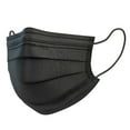 Black Disposable Face Masks, 3-ply Breathable Masks, Elastic Ear Loop ...