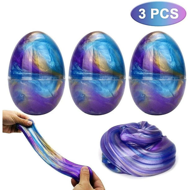 Fluffy Galaxy Slime 3-pack Slime Egg-shaped Slime Diy Slime Good Stress ...