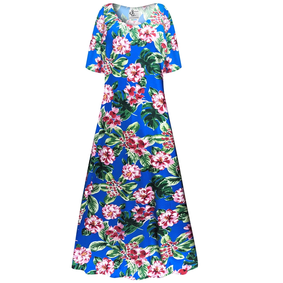 Plus size 7x Tall Womens Strechy Round Neckline with Short Sleeve Dress ...