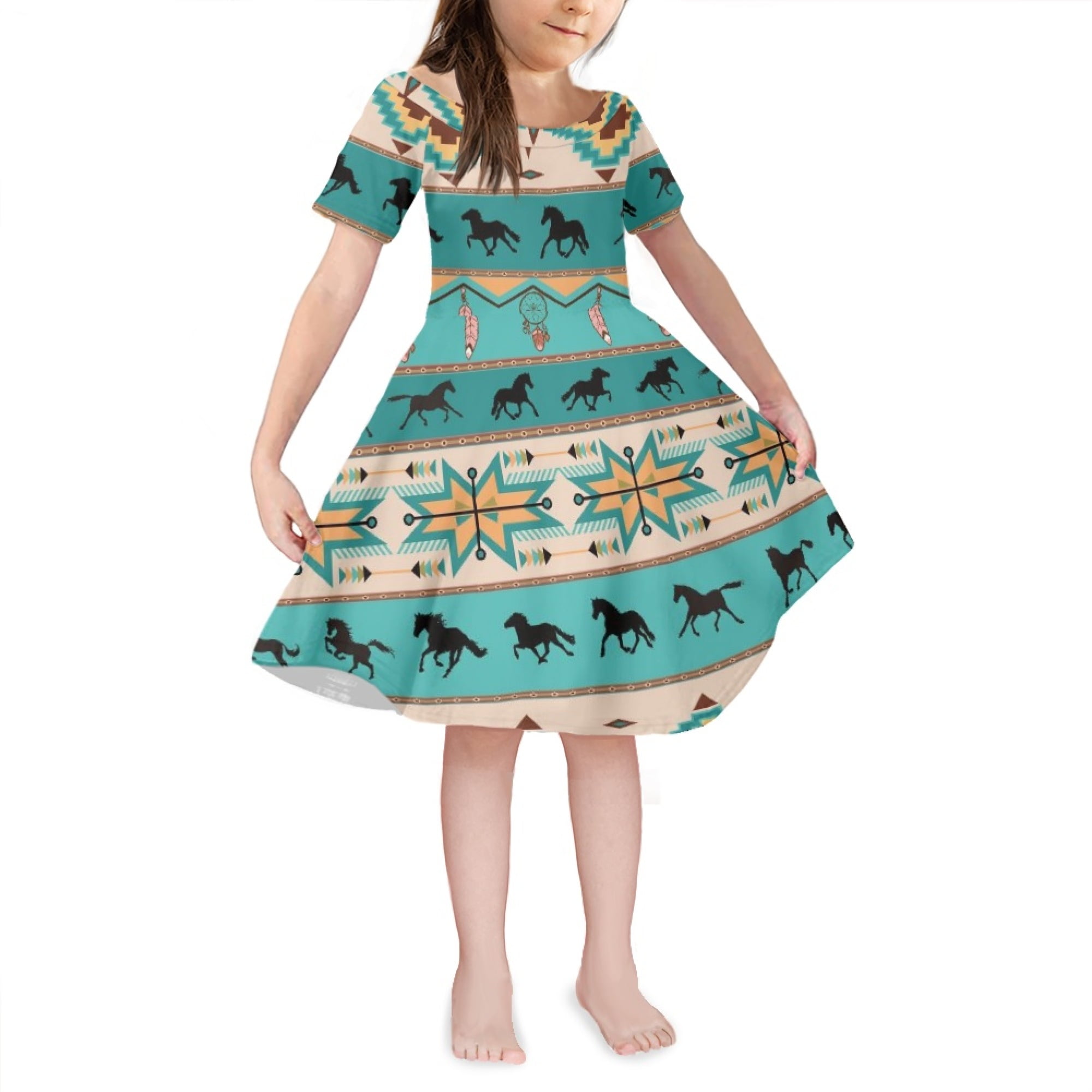 NETILGEN Retro Aesthetic Mushrooms Pattern Casual Swing Twirly Sundress ...