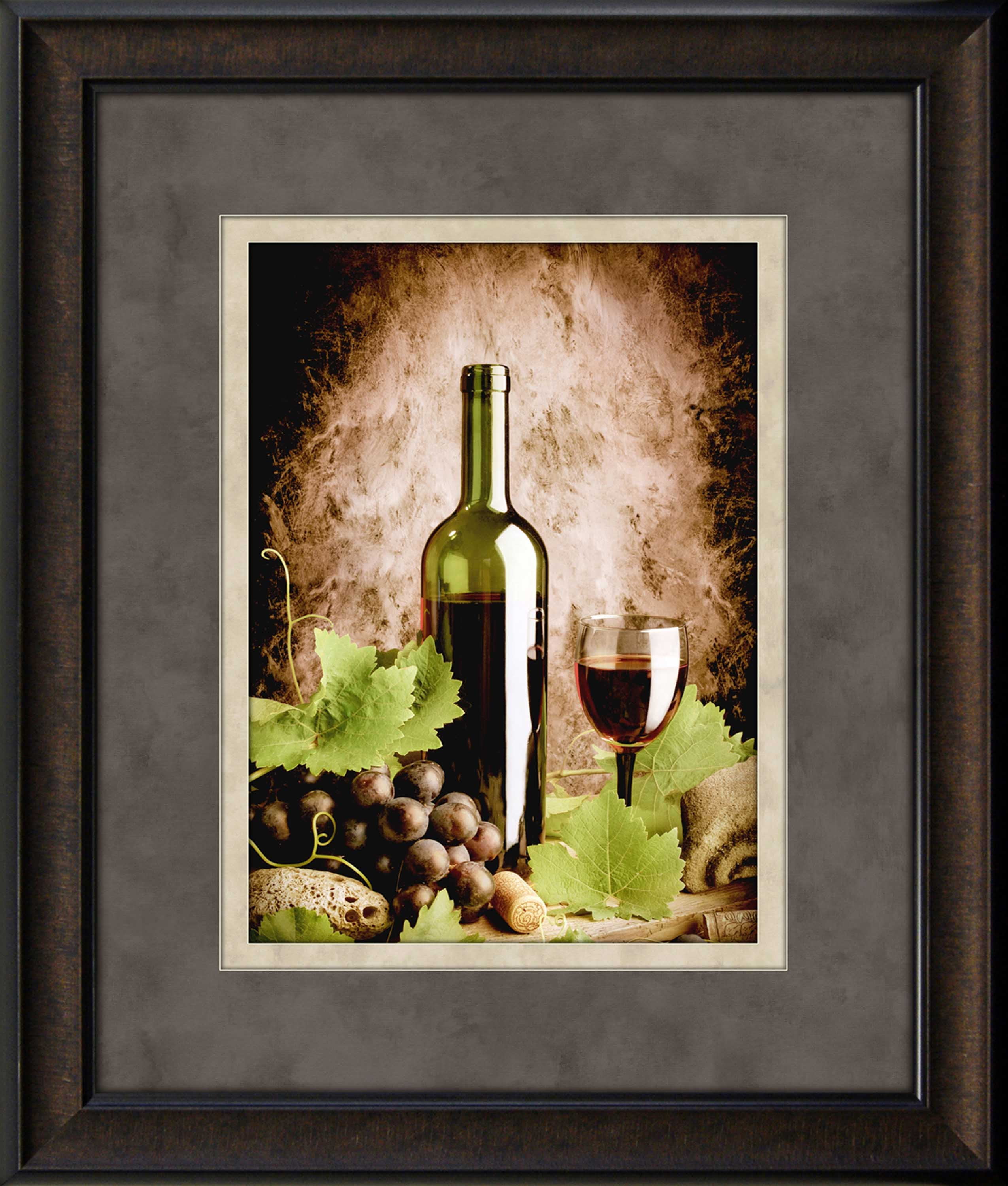 Wine & Grapes Framed Art 19.25"x23.25" - Walmart.com