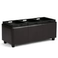 Simpli Home Avalon Extra Large Storage Ottoman with 3 Serving Trays ...