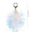 OUNONA Sparkly Pom Pom Charm Glitter Keychain Car Key Ring Cute Purse ...