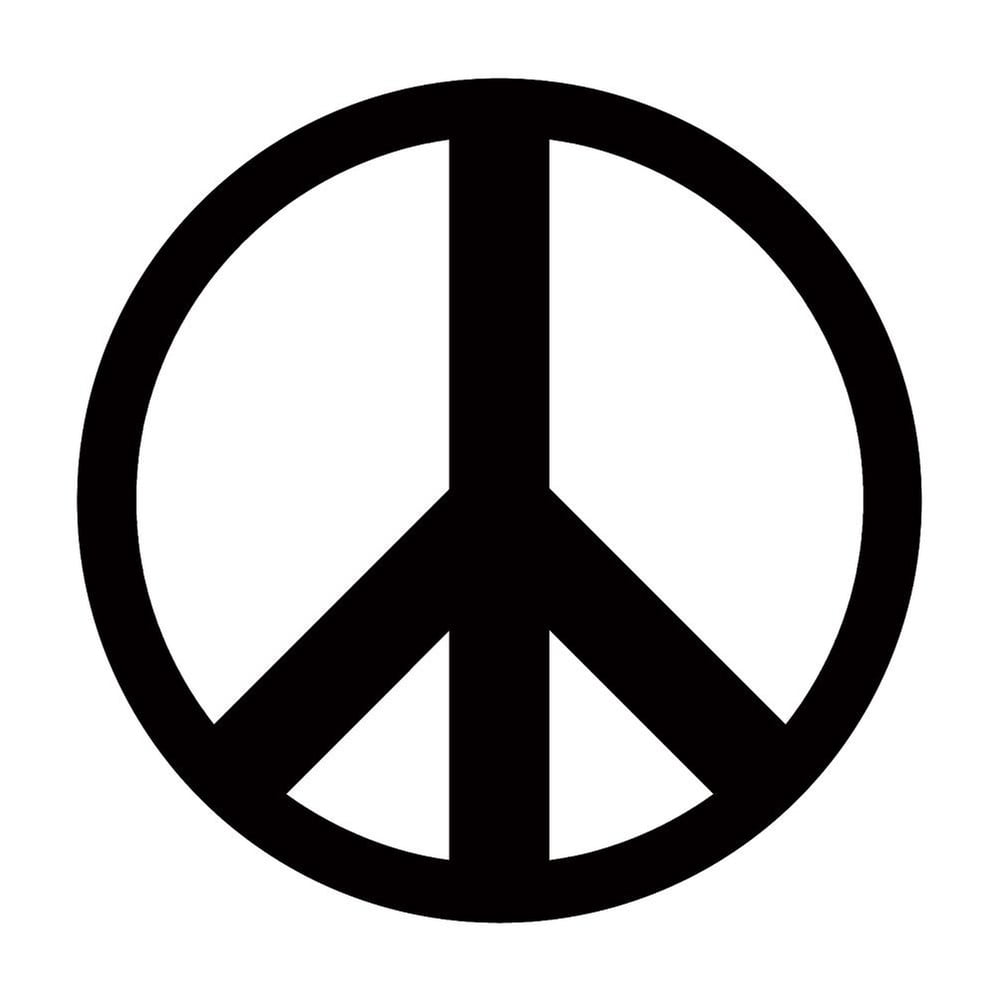 Large Black Peace Sign Decal - Walmart.com