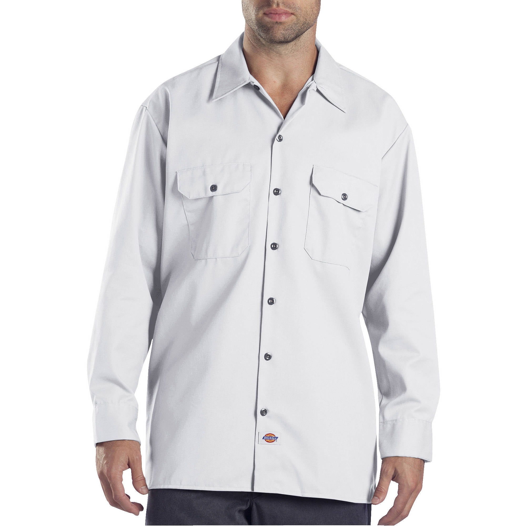 Dickies Mens Original Fit Long Sleeve Twill Work Shirt Denim Classic