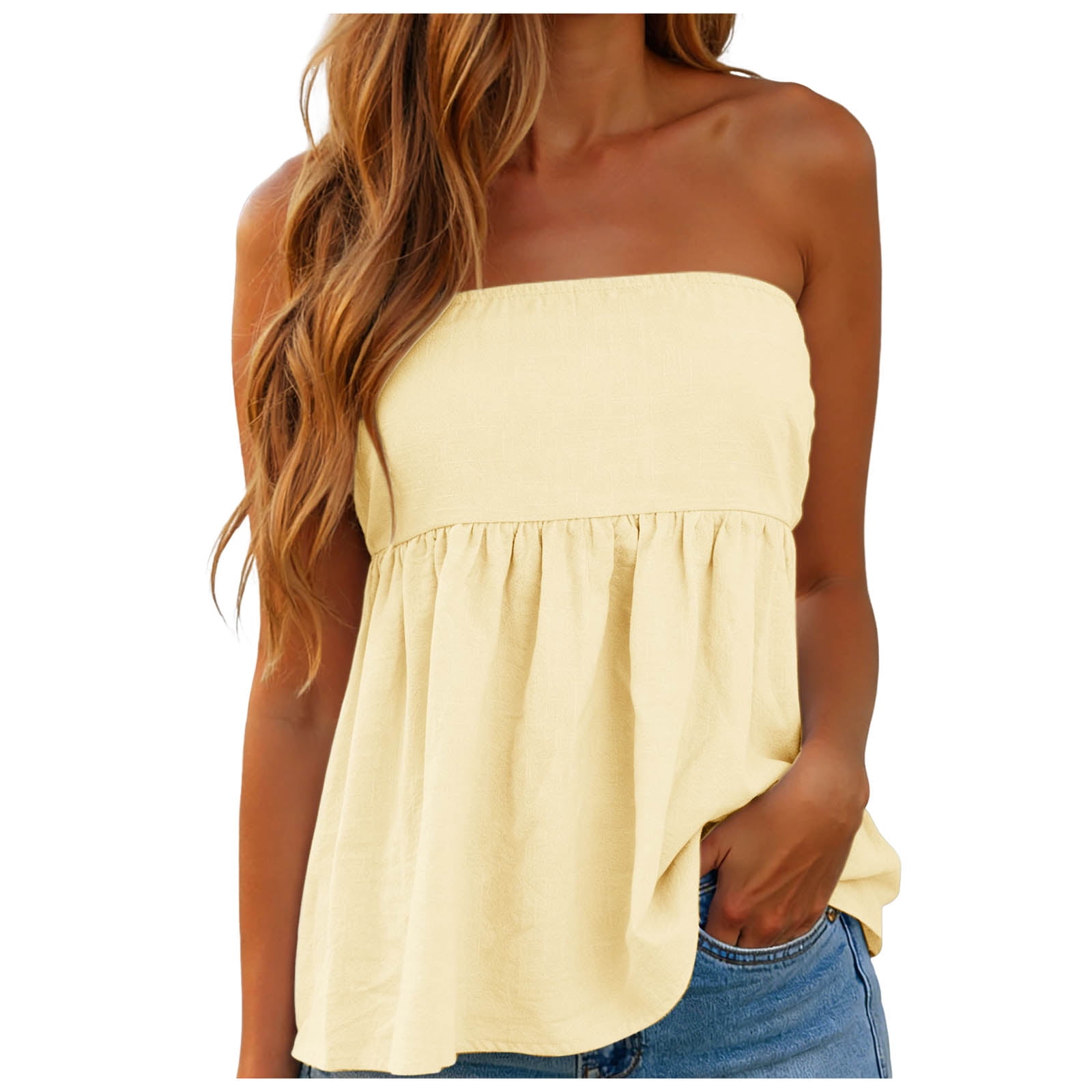 Click here for Gwaabd Summer Shirts Casual Blouses Womens Tube To... prices