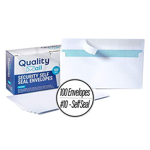 Number 10 White Envelopes, Self-Seal, Security Tinted Envelope, no ...