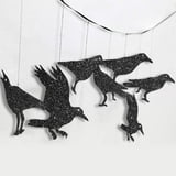 Cheerland Glitter Black Crow Banner Halloween Decorations, 32 Pcs, 16 ...