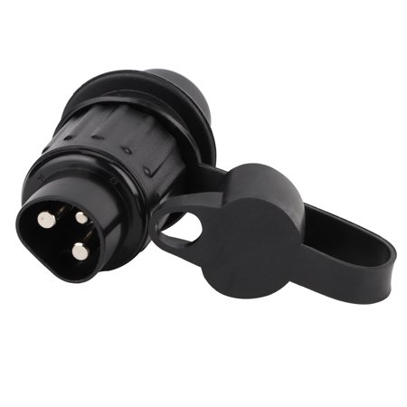 Plastic Trailer Plug,Black Plastic 3 Pin Trailer Connector Trailer ...