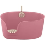 Richell Large Size PAW TRAX High Wall Cat Litter Box XL in Salmon Pink ...