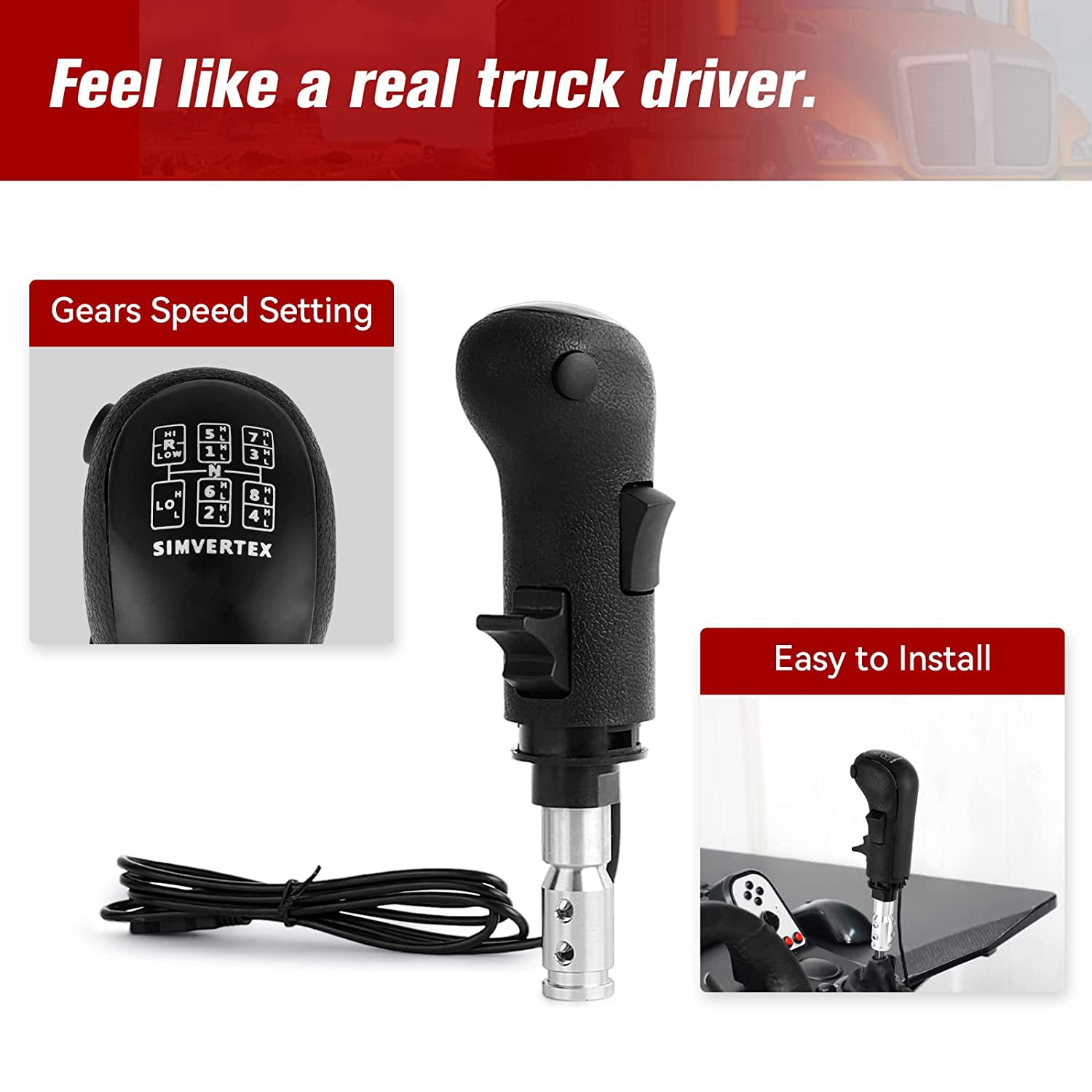 Buy USB Truck Simulator Shifter Gearshift Knob for ATS & ETS2 Racing ...