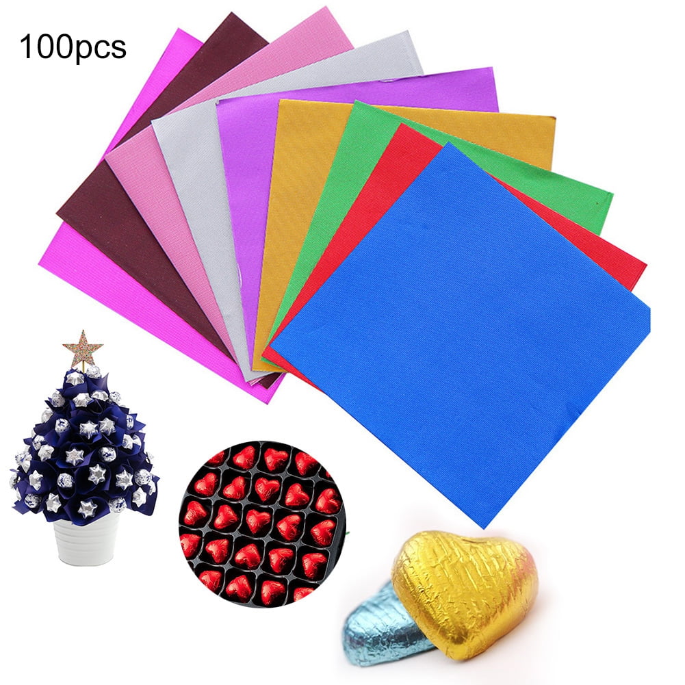 jiaroswwei 100Pcs 8cm Aluminum Foils Chocolate Candy Wrapping Paper ...