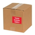 DL1311 Rectangle Labels, "Trash/Basura/Smieci", 2" x 3", Red/White, 500 ...