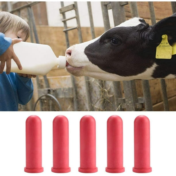 nipocaio 5 Pieces Calf Milk Bottle Teat Calf Feeding Bottle Pacifier ...