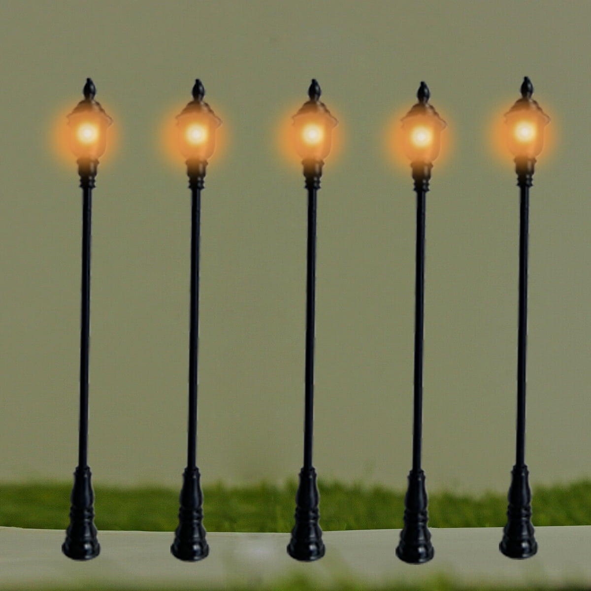 10Pcs HO Scale 1:100 Model Building Garden LED Streetlight Single Head ...